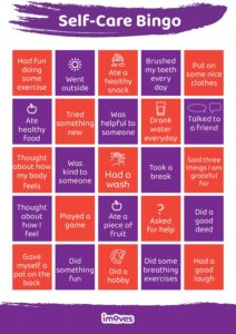Self-care bingo – Newport CE Junior School